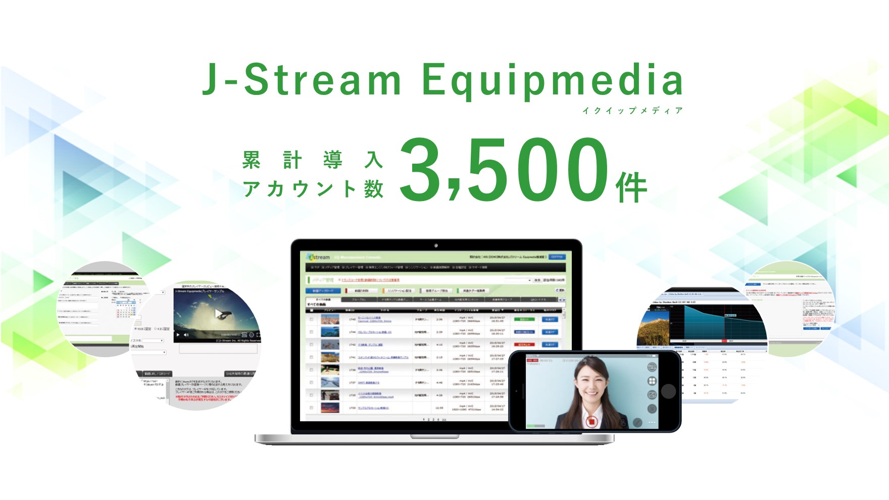 動画配信プラットフォーム「J-Stream Equipmedia」の累計導入アカウント数3,500件を達成 - Jストリーム